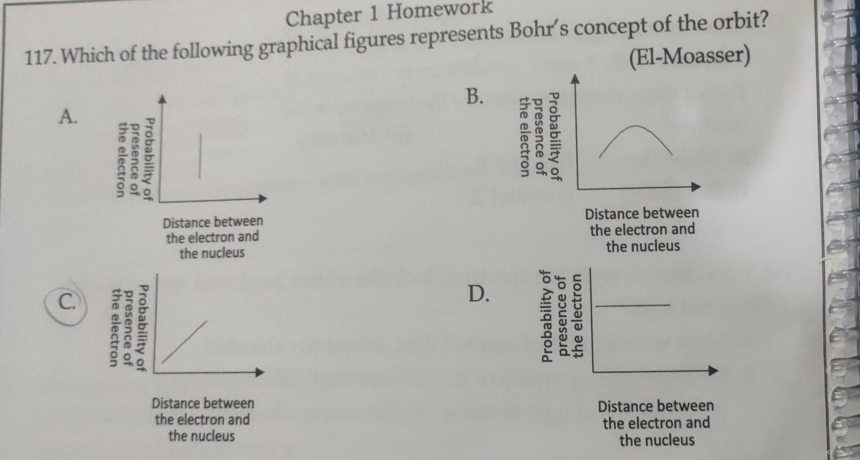Solved: Chapter 1 Homework 117. Which of the following graphical figures represents Bohr's ...