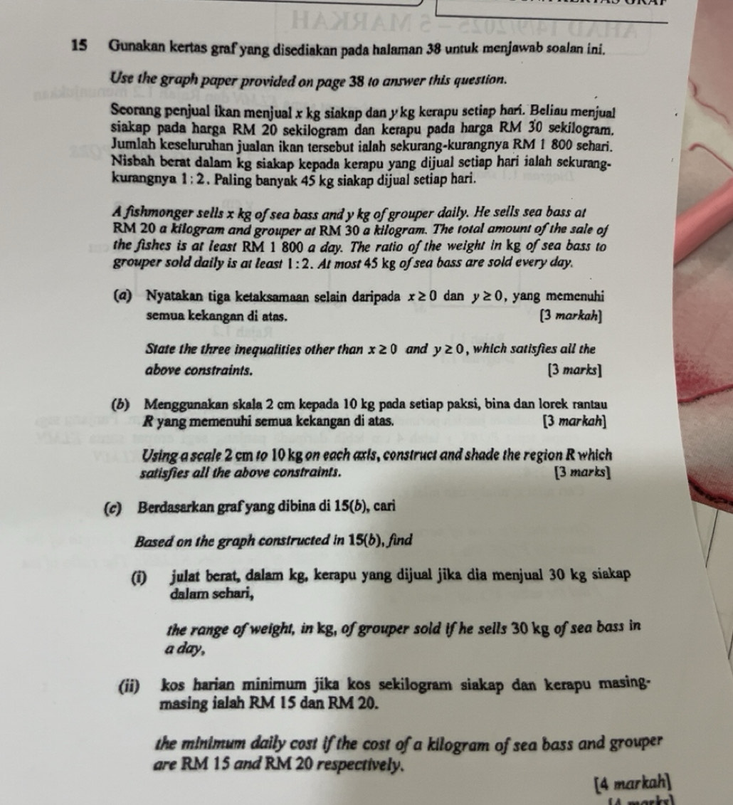 Selesai:Gunakan kertas graf yang disediakan pada halaman 38 untuk ...