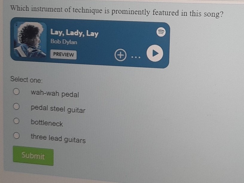 Solved: Which instrument of technique is prominently featured in this ...