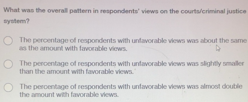 Solved: What was the overall pattern in respondents' views on the ...