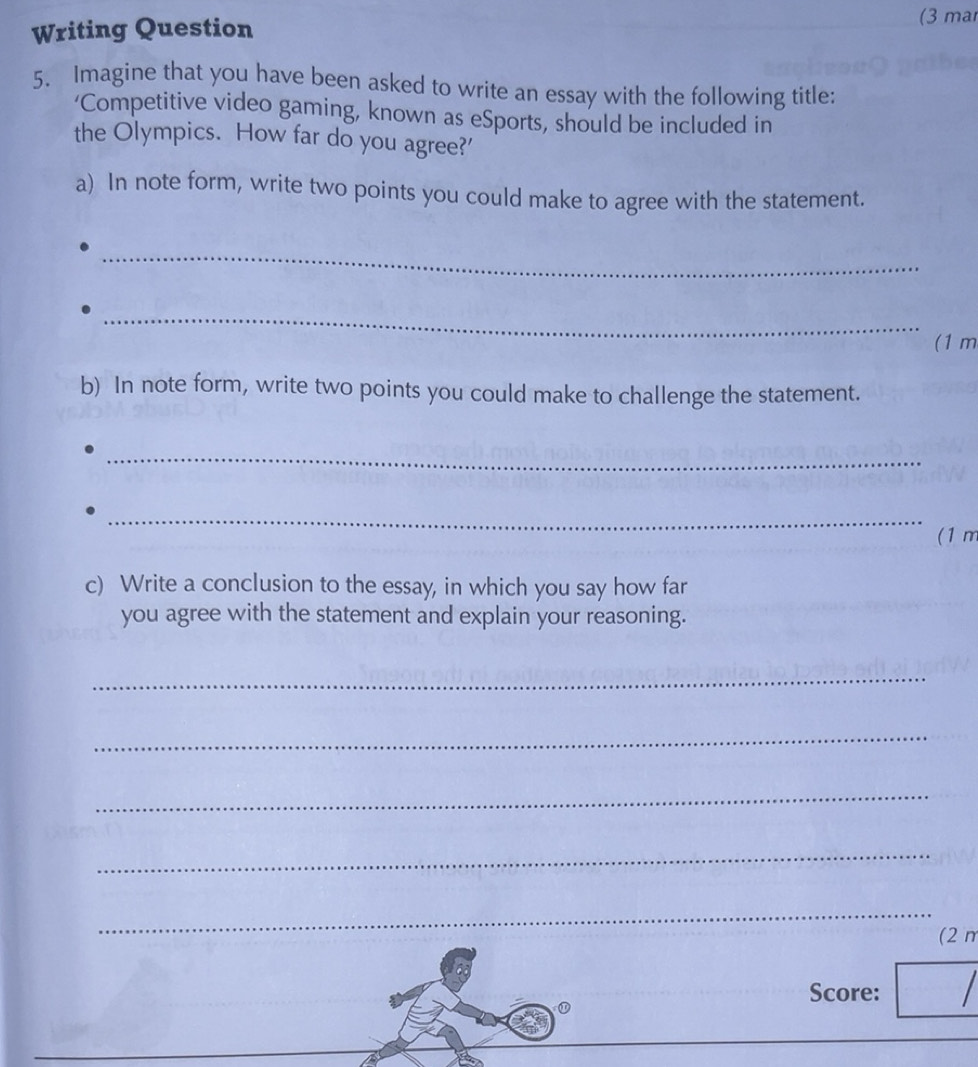 Solved: Writing Question (3 ma 5. Imagine that you have been asked to ...