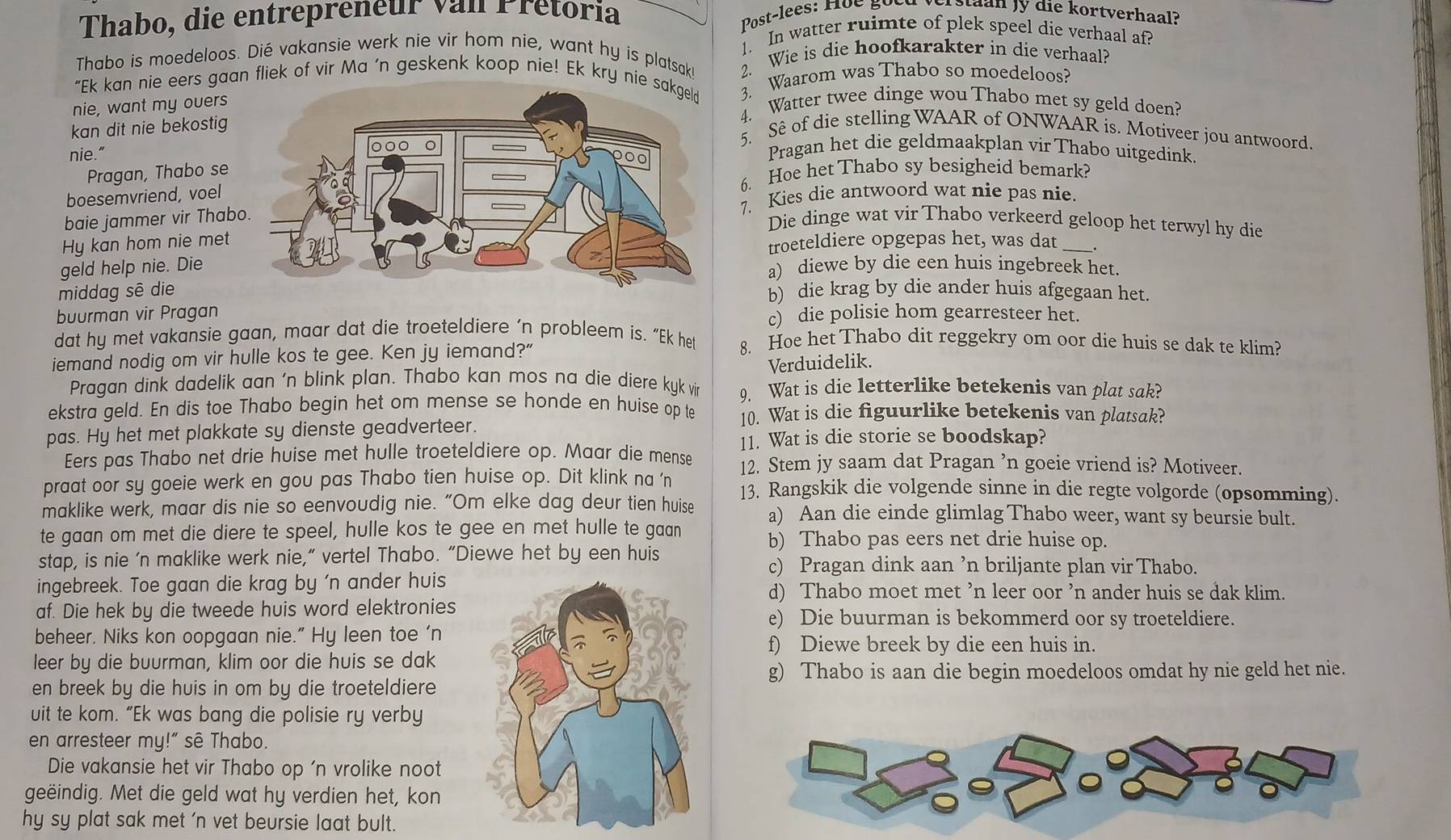Solved: Thabo, die entrepreneur van Pretoria laan ly die kortverhaal? 1 ...