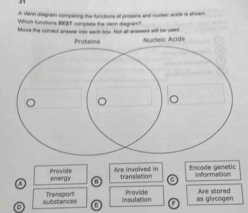 Solved: A Venn diagram comparing the functions of proteins and nucleic ...