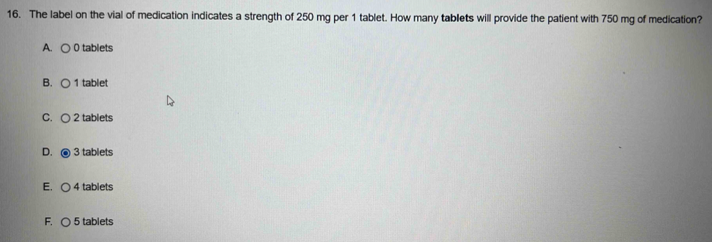 The label on the vial of medication indicates a strength of 250 mg per ...