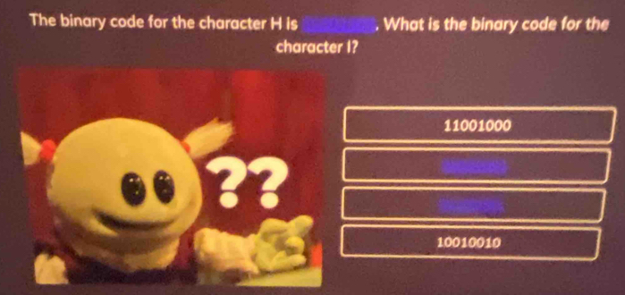 Solved: The binary code for the character H is . What is the binary ...