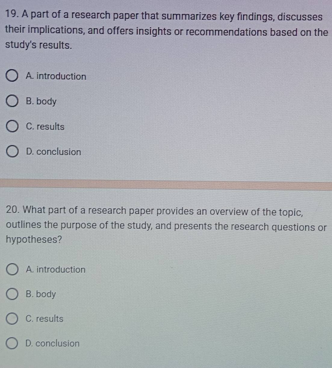 Solved: A part of a research paper that summarizes key findings ...