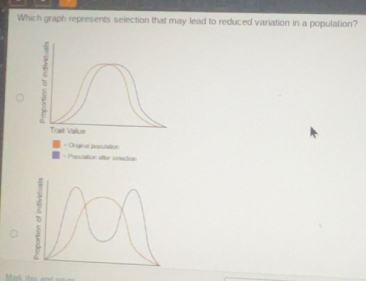 Risolto:Which graph represents selection that may lead to reduced ...