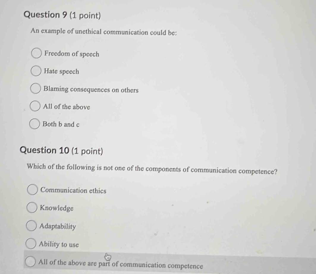 Solved: An example of unethical communication could be: Freedom of ...
