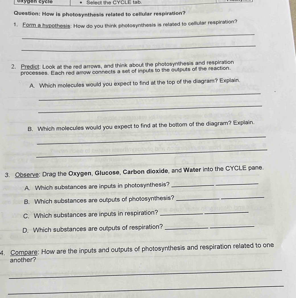 Solved: exygen cycle Select the CYCLE tab. Question: How is ...