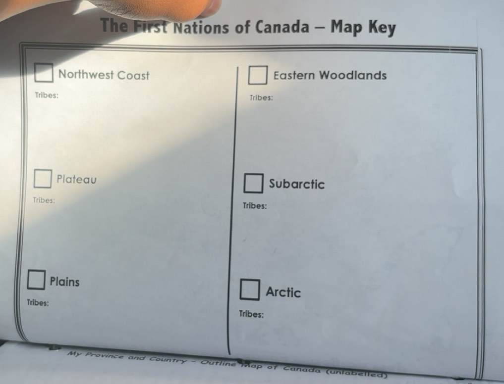 Solved: The First Nations of Canada - Map Key Northwest Coast Eastern ...