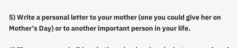 Risolto:Write a personal letter to your mother (one you could give her ...