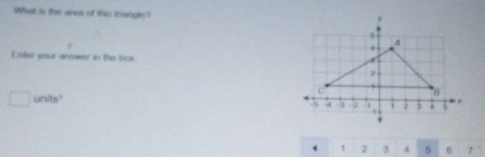 Solved: What is the area of this trangle? 4 Eriter your answer in the ...