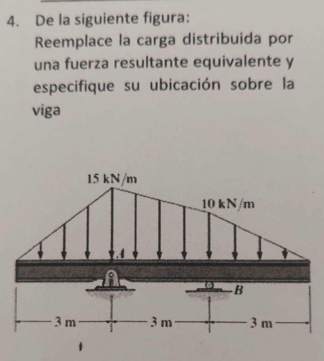 Resuelto:De la siguiente figura: Reemplace la carga distribuida por una ...