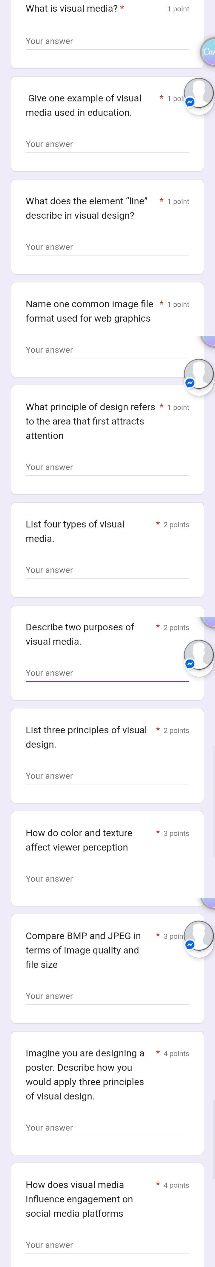 Solved: Give one example of visual media used in education. What does ...