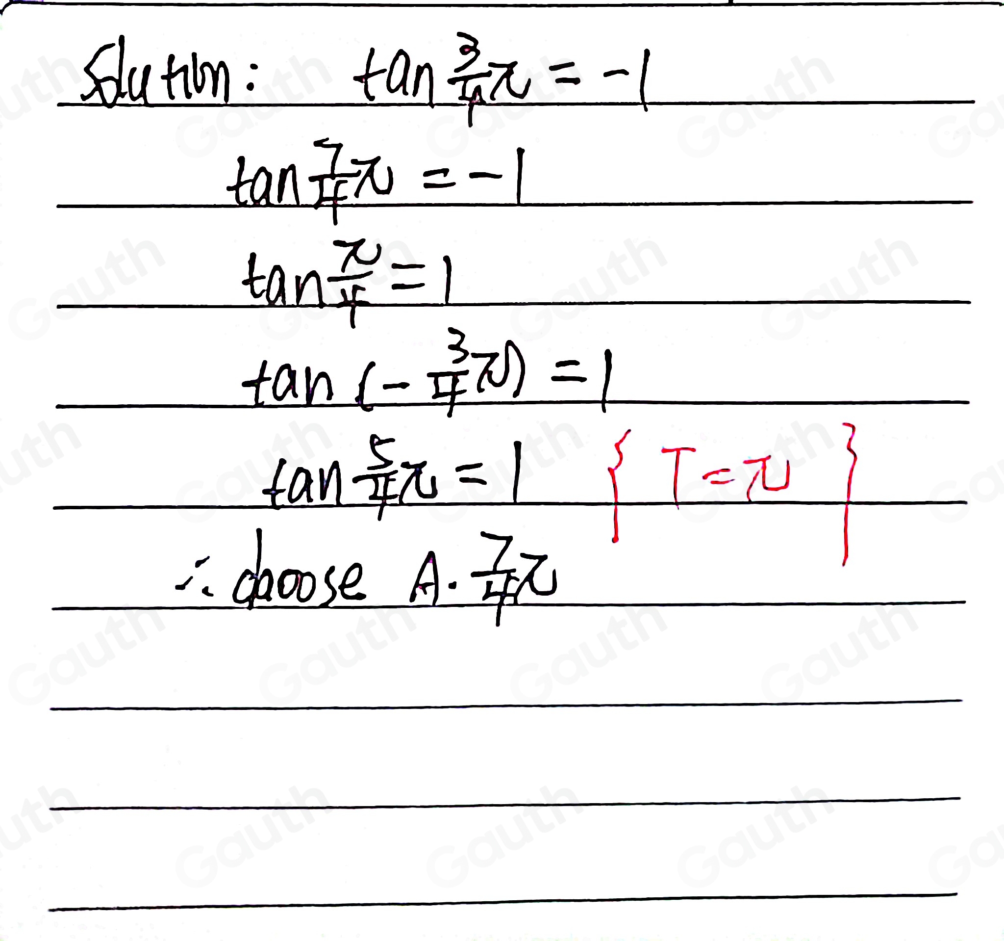 Solved: A linear trigonometric equation involving tanx has one solution ...