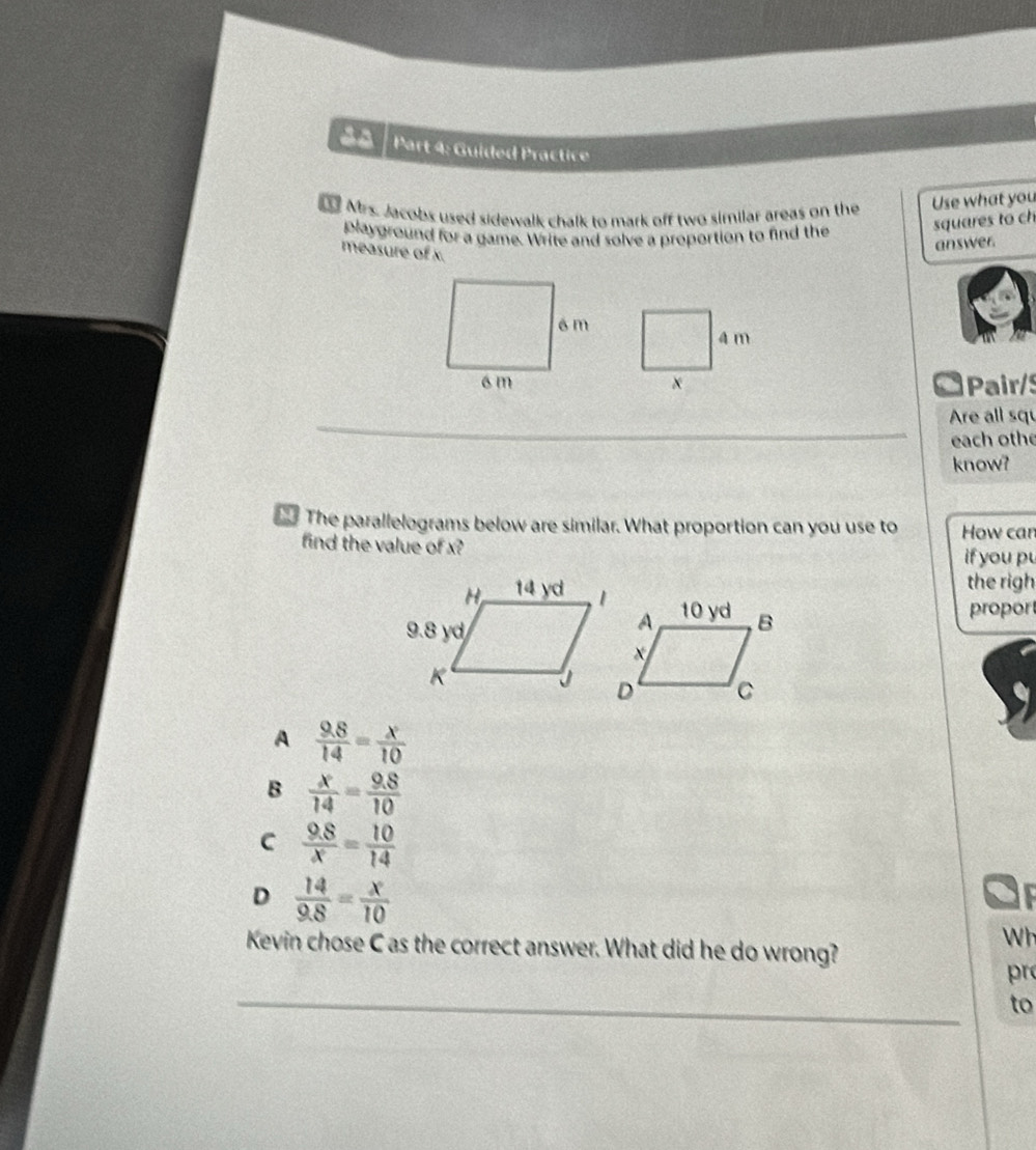 Solved: aa Part 4: Guided Practice s Mrs. Jacobs used sidewalk chalk to ...