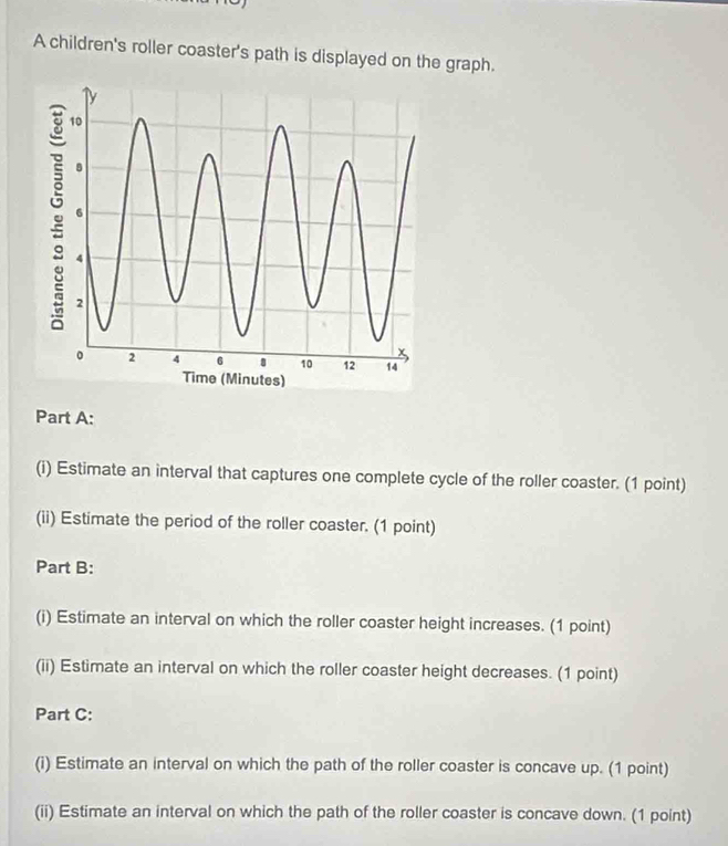 Solved: A children's roller coaster's path is displayed on the graph ...