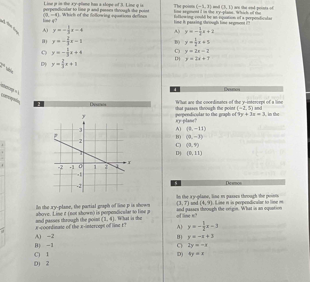Solved: Line p in the xy -plane has a slope of 3. Line q is The points ...