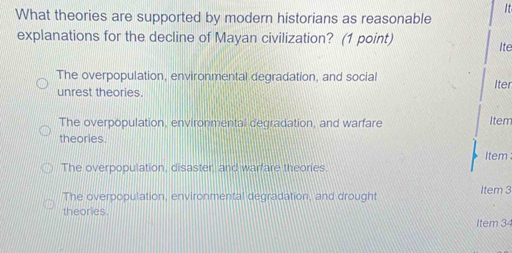 Solved: It What theories are supported by modern historians as ...