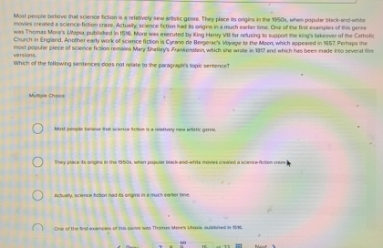 Solved: Most people believe that science fiction is a relatively sew ...