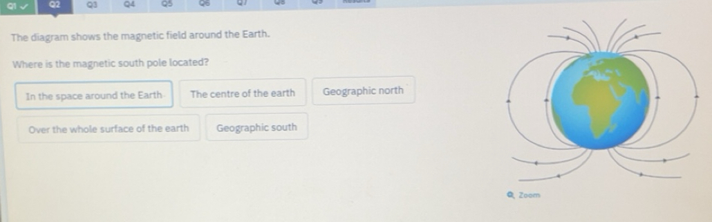 Gelöst:The diagram shows the magnetic field around the Earth. Where is ...