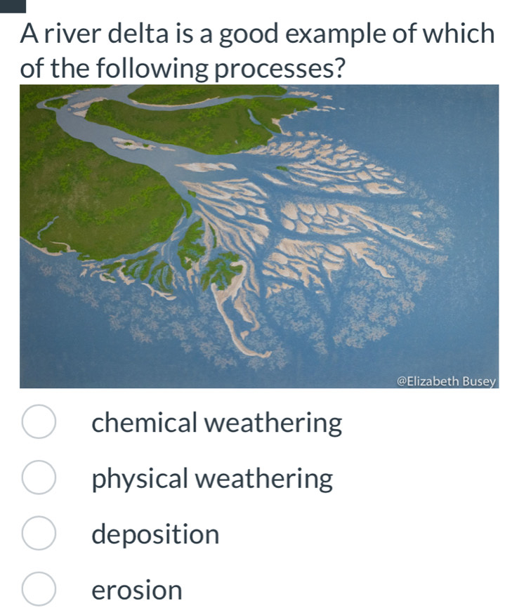 Solved: A river delta is a good example of which of the following ...