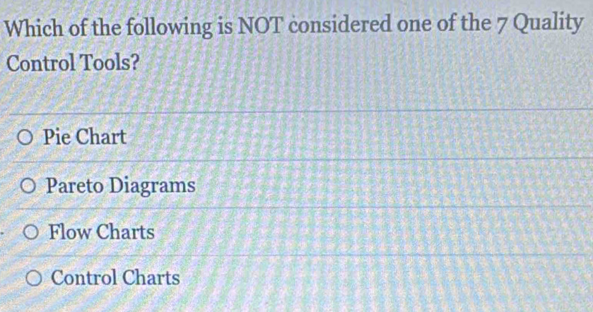 Solved: Which of the following is NOT considered one of the 7 Quality ...