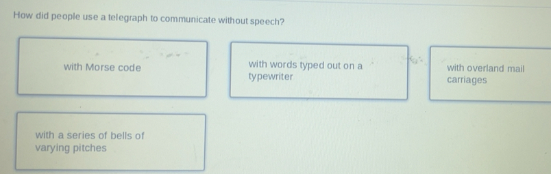 Solved: How did people use a telegraph to communicate without speech ...