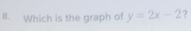 Solved: Which is the graph of y=2x-2 ? [Math]