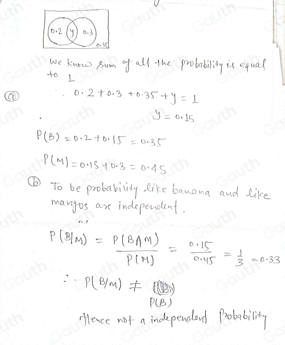 Solved: STATISTICS 1. The Venn diagram in Figure 1 shows the ...