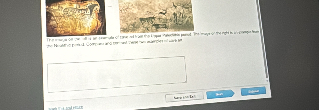 Solved: The image on the left is an example of cave art from image on ...