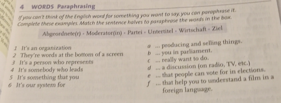 Gelöst:reat ity to c 3 4 WORDS Paraphrasing If you can't think of the ...