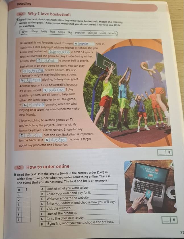 Risolto:Reading AB Why I love basketball gead the text about on ...