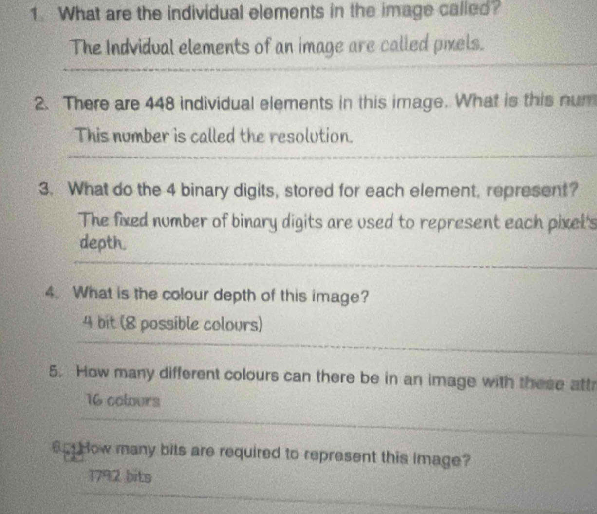 Solved: What are the individual elements in the image called? The ...
