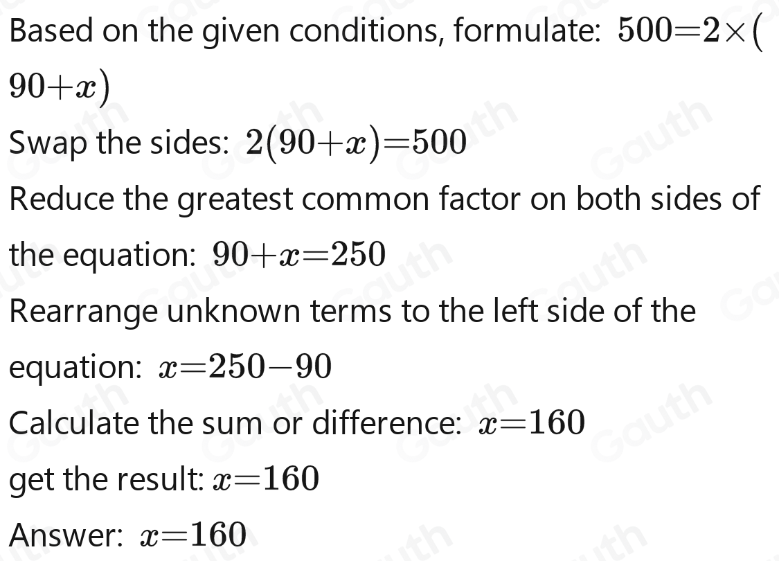 Solved: A rectangular garden has a width of 90 feet. The perimeter is ...