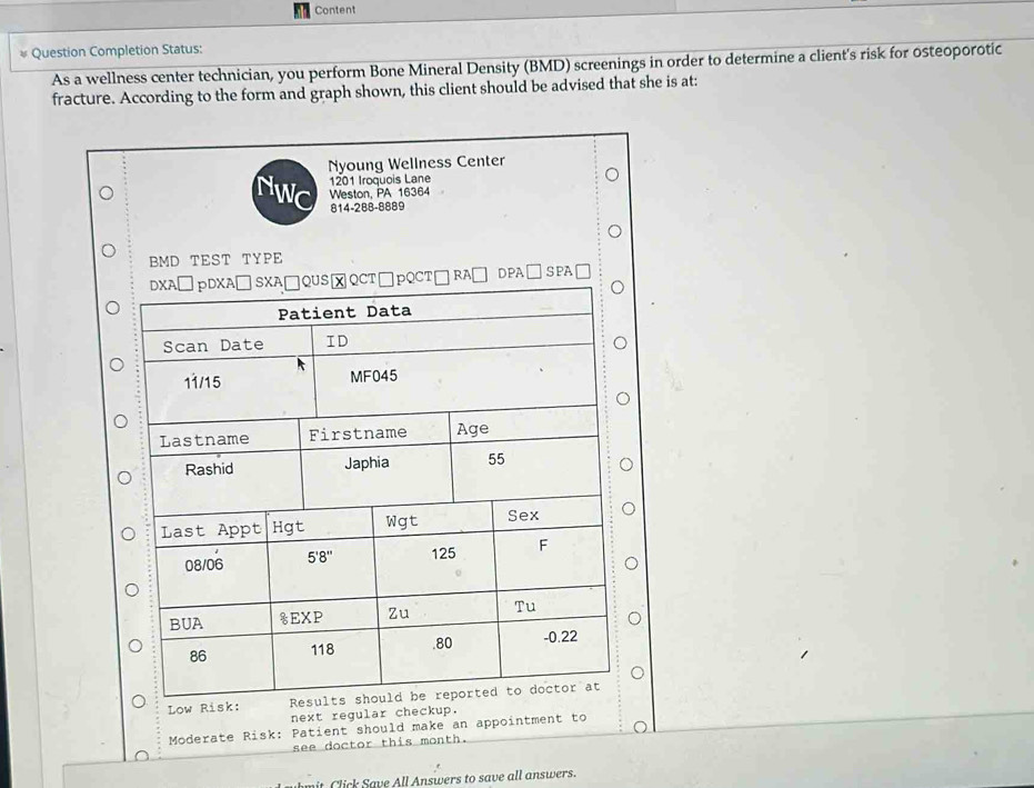 Solved: Content Question Completion Status: As a wellness center ...