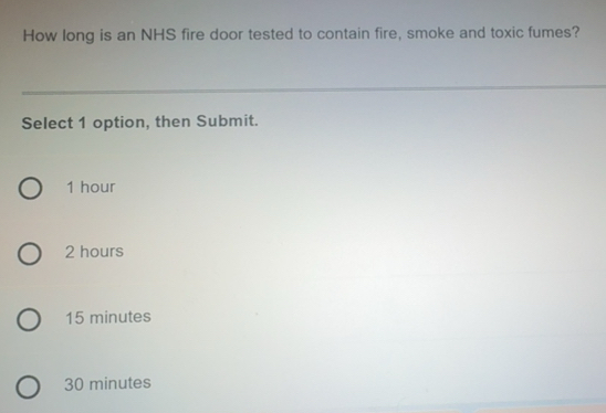 Solved: How long is an NHS fire door tested to contain fire, smoke and ...