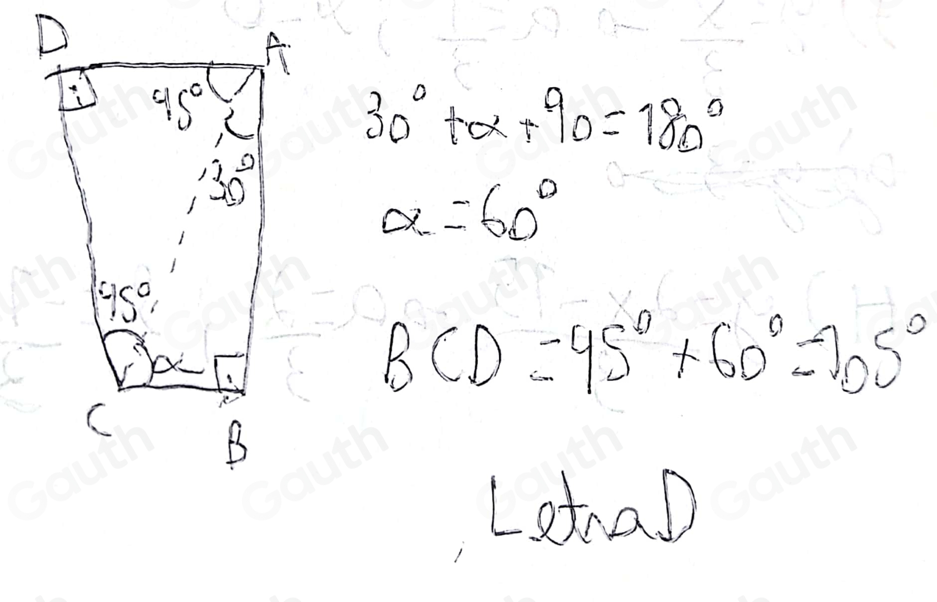 Solved: Se o triângulo ACD é retângulo e isósceles, então o valor do ...