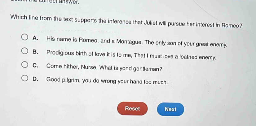 Solved: correct answer. Which line from the text supports the inference ...