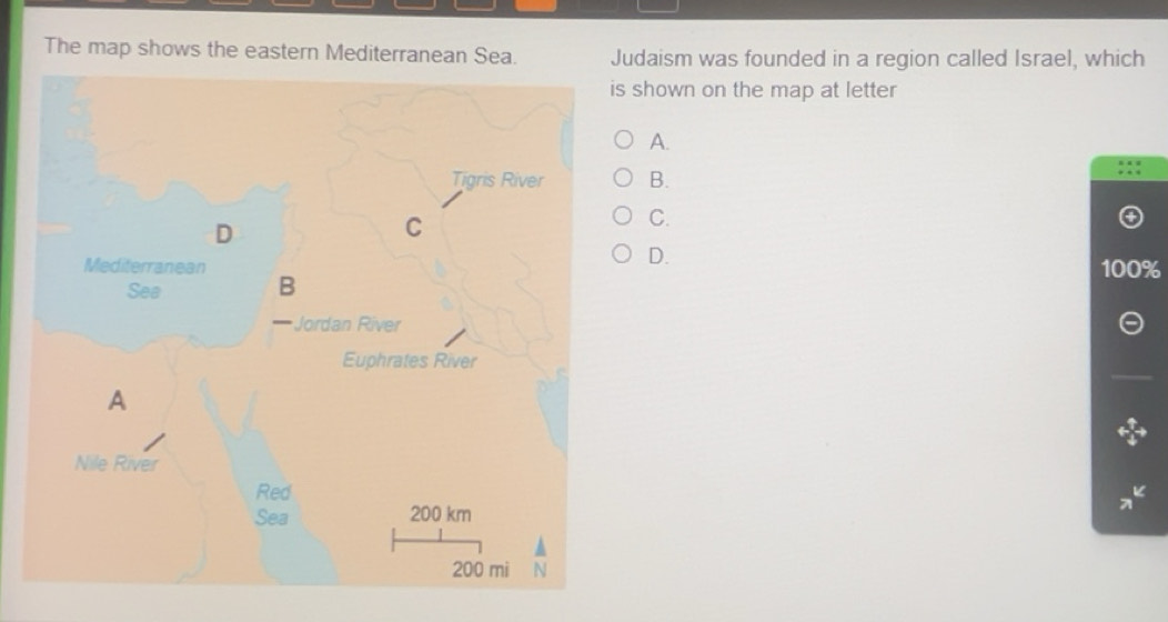 Solved: The map shows the eastern Mediterranean Sea. Judaism was ...