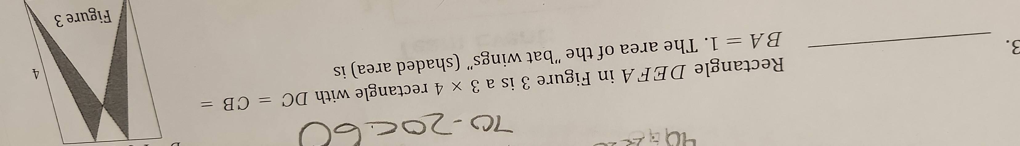 Solved: Rectangle DEFA in Figure 3 is a 3* 4 rectangle with DC=CB= BA=1 ...
