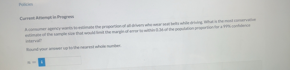 Solved: Policies Current Attempt in Progress A consumer agency wants to ...