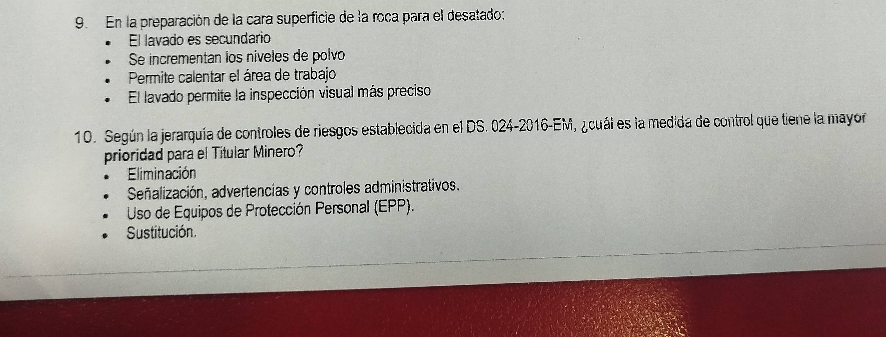 Resuelto:En la preparación de la cara superficie de la roca para el ...