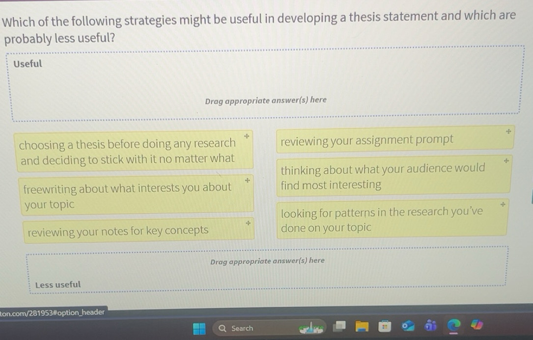 Solved: Which of the following strategies might be useful in developing ...