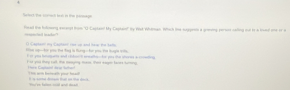 Solved: Select the correct text in the passage Read the following ...