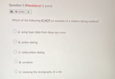Solved: (Mandatory) (1 point) Listen Which of the following IS NOT an ...