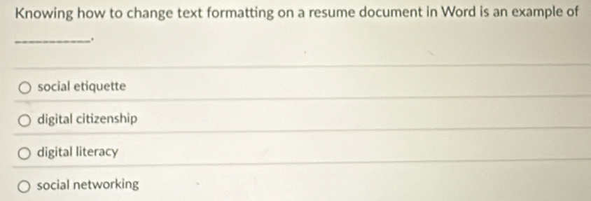 Solved: Knowing how to change text formatting on a resume document in ...