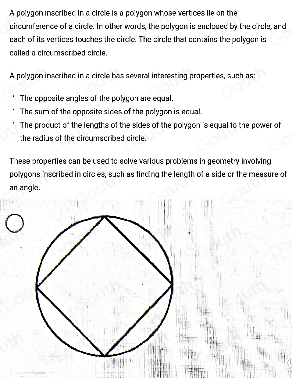Solved: Which shape is a polygon inscribed in a circle? [Math]