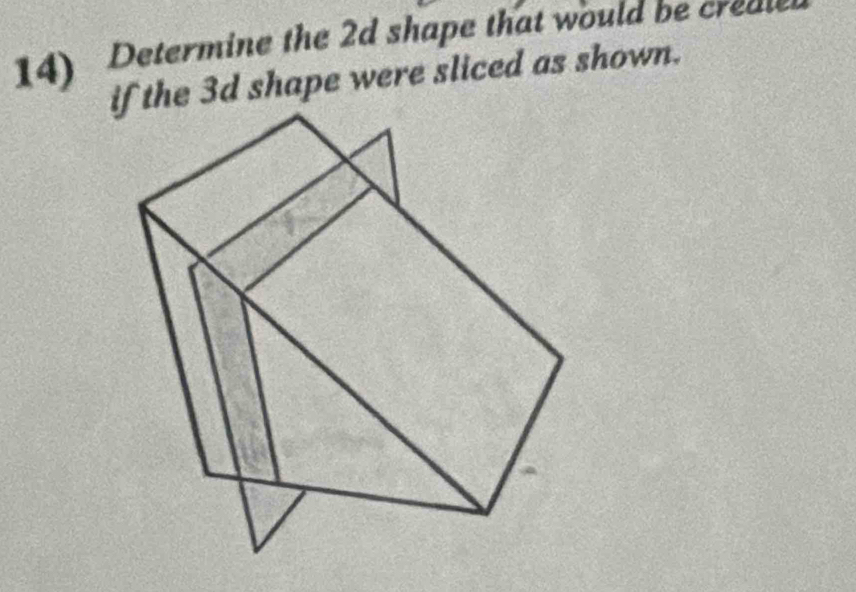 Solved: Determine the 2d shape that would be crea the 3d shape were ...