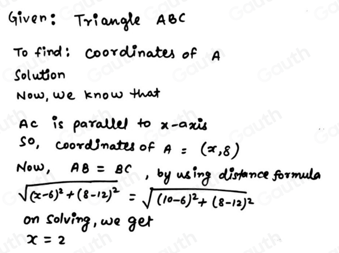 Solved: summary Shape ABC, shown below, is an isosceles triangle where ...